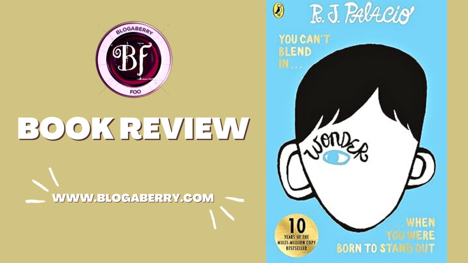 BOOK REVIEW – WONDER BY R. J. PALACIO | BLOGABERRY FOO
